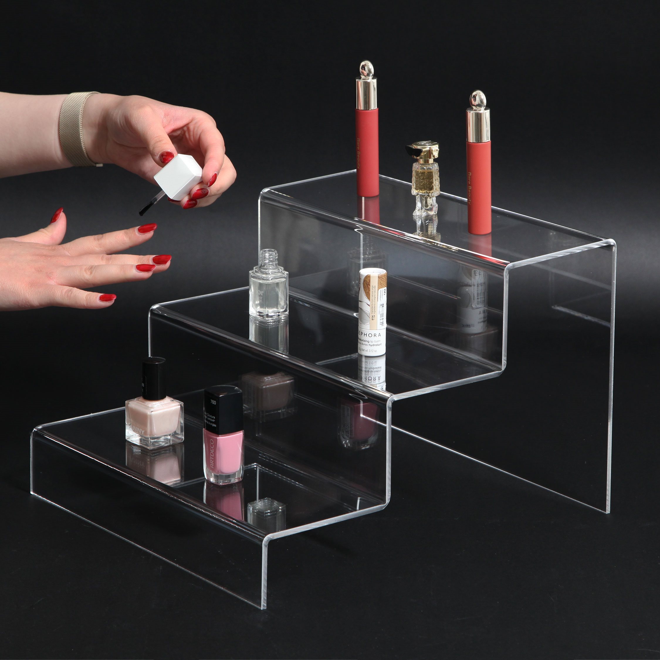 Akryl Display Trappa - 3 Steg | Skiltex.se