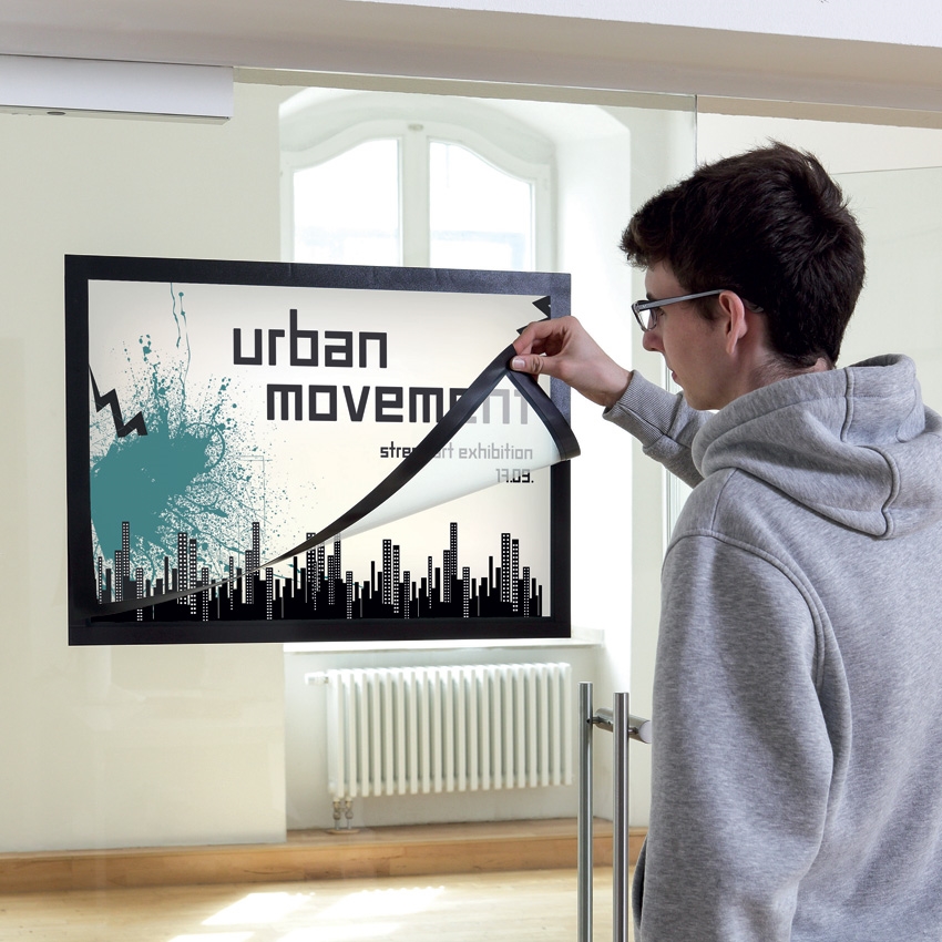 Självhäftande Magnetram - Duraframe® Svart | Skiltex.se