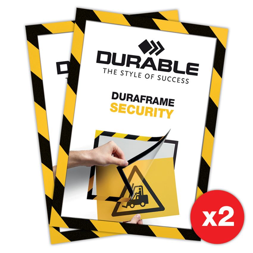 Duraframe® Security Gul/Svart Magnetram | Skiltex.se