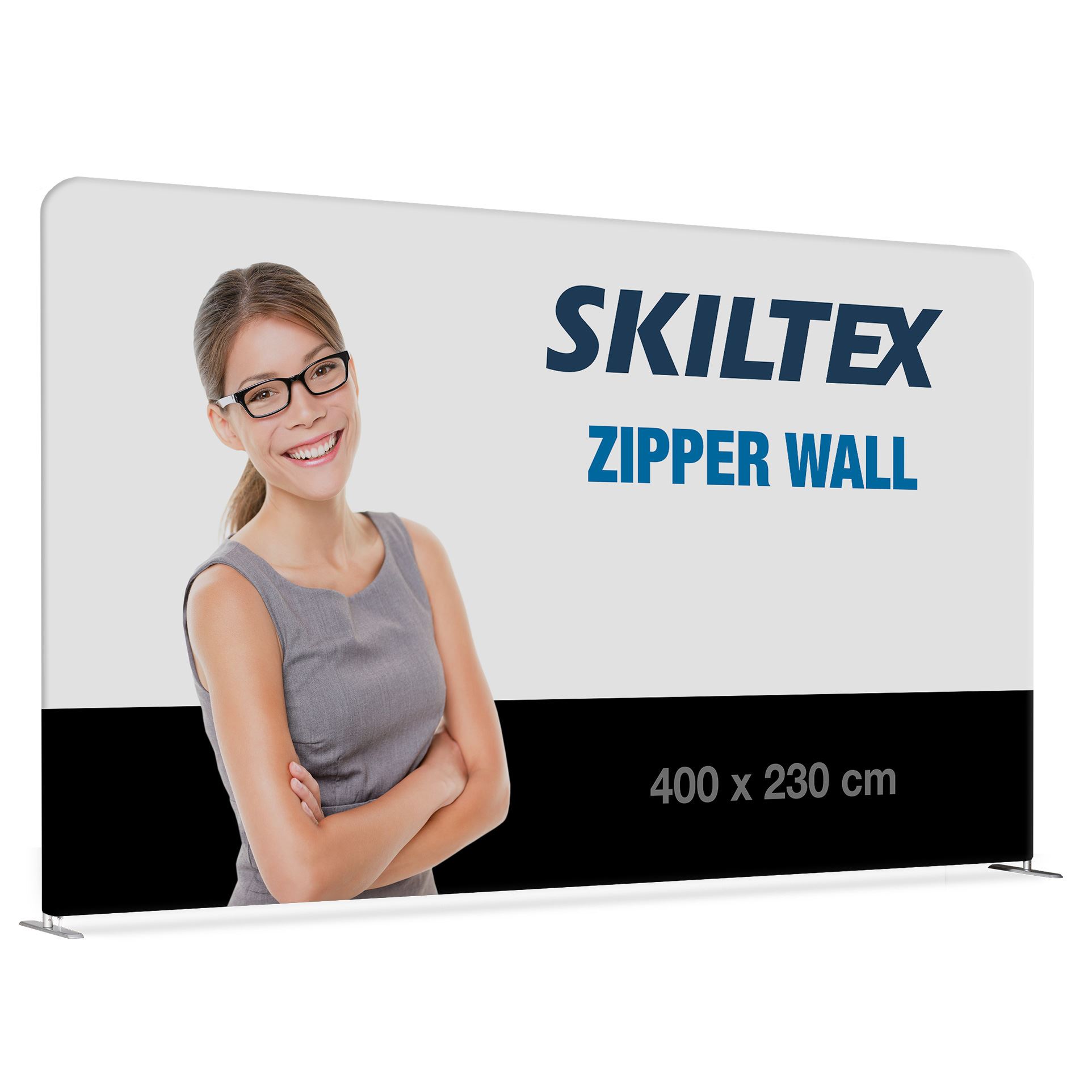 Zipper Wall Straight med tryck - 400x230 | Skiltex.se